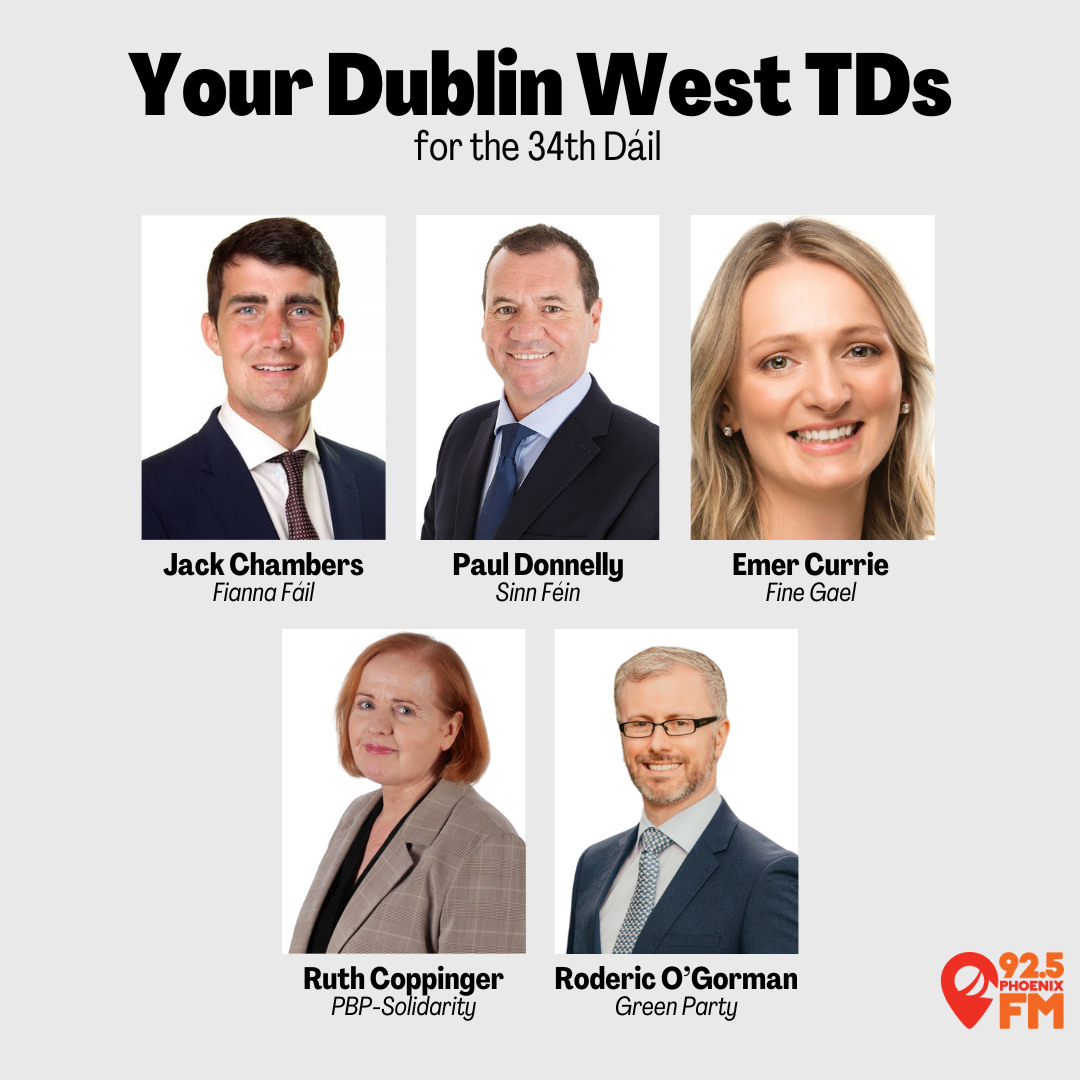 Your Dublin West TDs for the 34th Dáil - 92.5 Phoenix FM